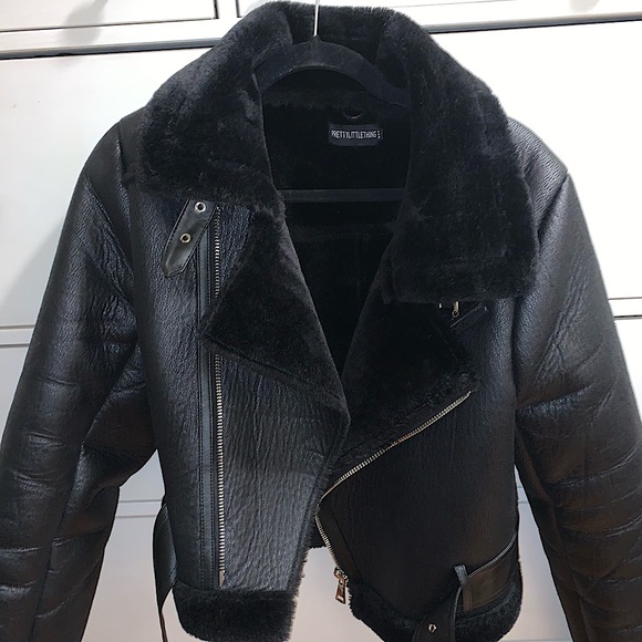 PrettyLittleThing | Jackets & Coats | Soldplt Black Aviator Jacket ...